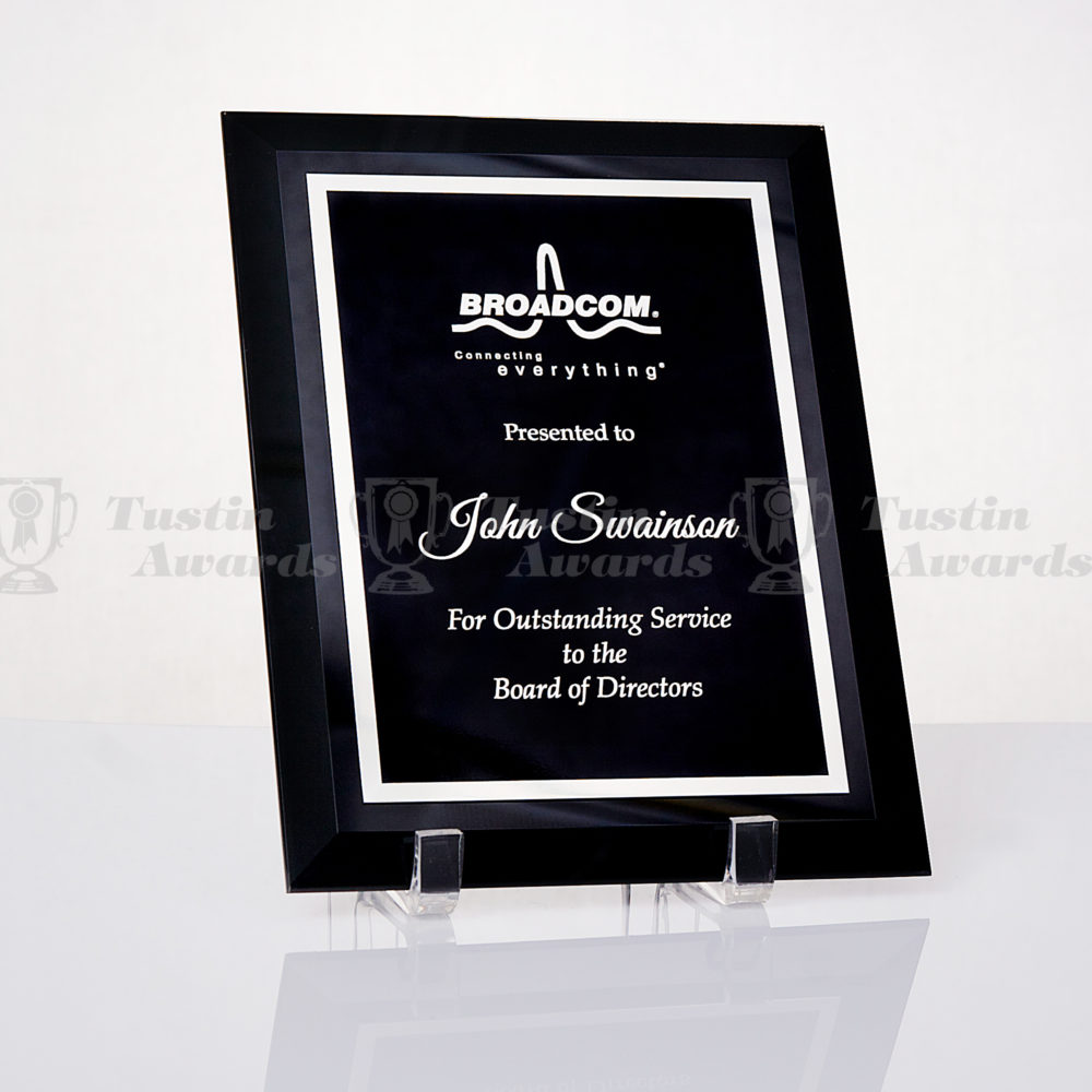 Black Glass Certificate Plaque | Tustin Awards